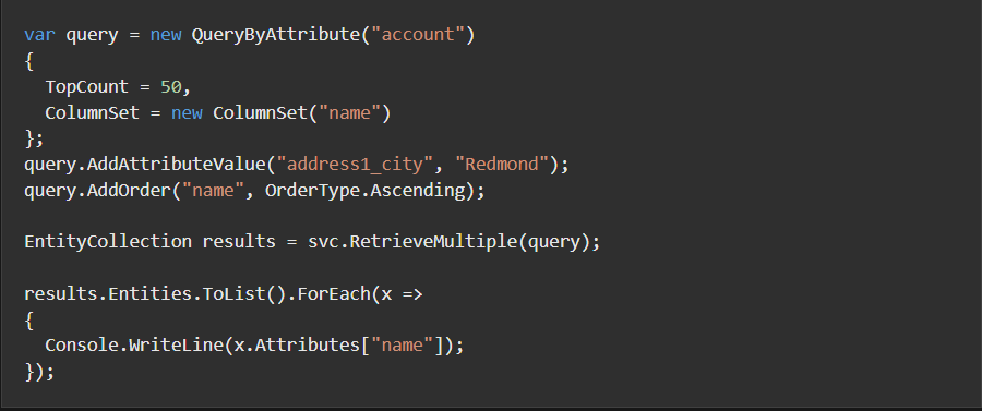 Microsoft Dynamics 365 : Using Organization service to Query data with ...