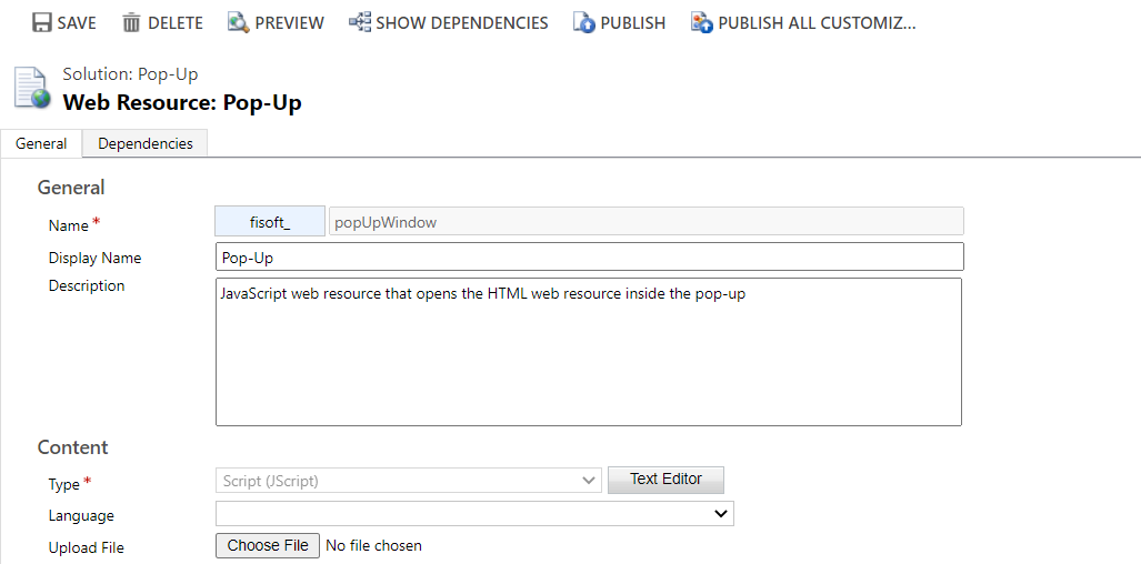 Microsoft Dynamics 365 : Pop-Up window on button click – FISOFT Consulting